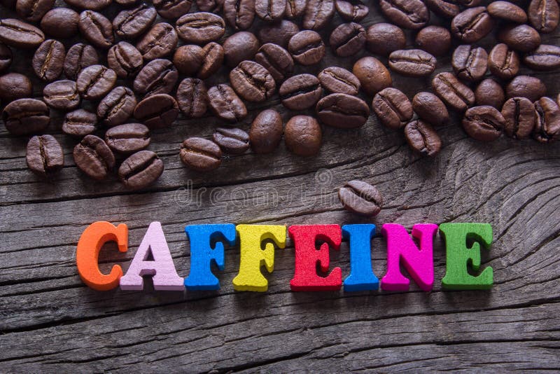 Word Caffeine and Coffee Beans Stock Image - Image of restaurant ...