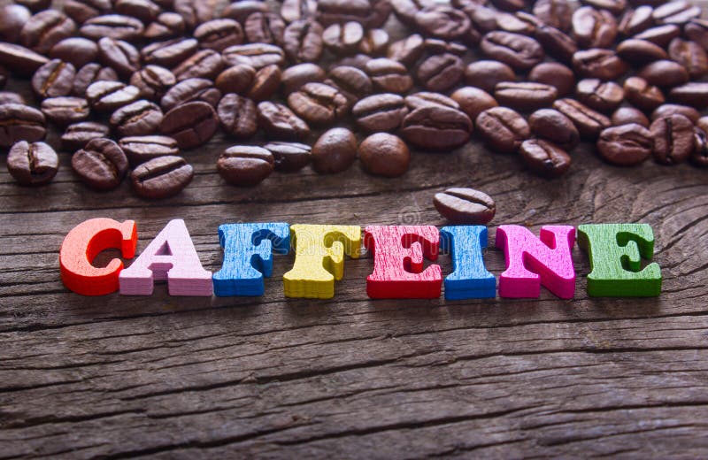 Word Caffeine and Coffee Beans Stock Photo - Image of letter, coffee ...