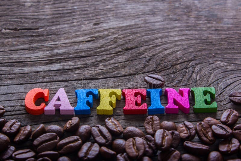 Word Caffeine and Coffee Beans Stock Photo - Image of black, morning ...