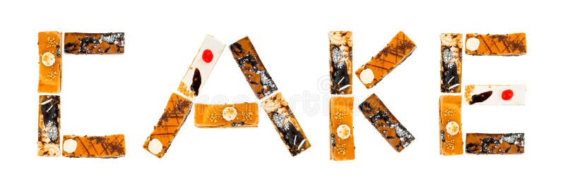 Word Cake Written in Flour and Cookie Cutters Stock Photo - Image of ...