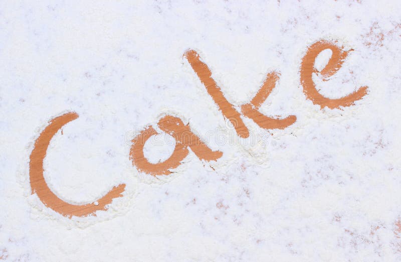 Word cake written in flour stock image. Image of culinary - 48054295