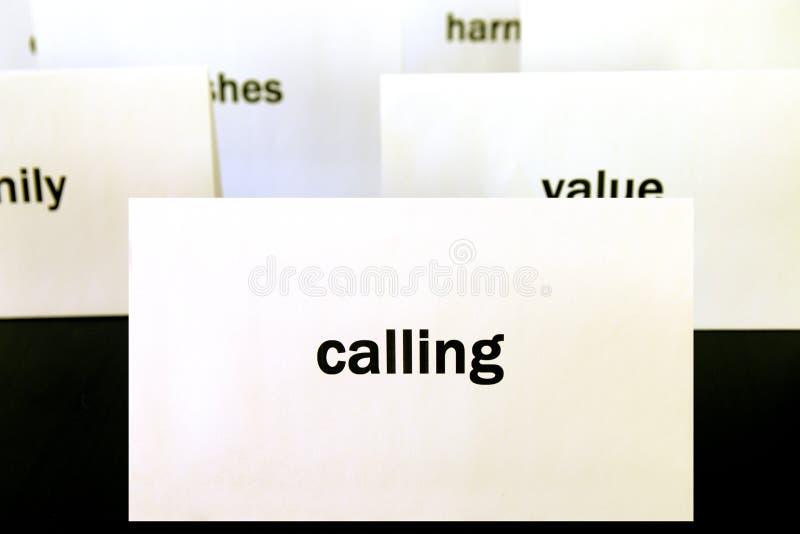 Word Calling on a White Paper Card. Priorities and Values Concept Stock ...
