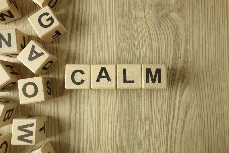 Word Calm from Wooden Blocks Stock Image - Image of composure, silence ...