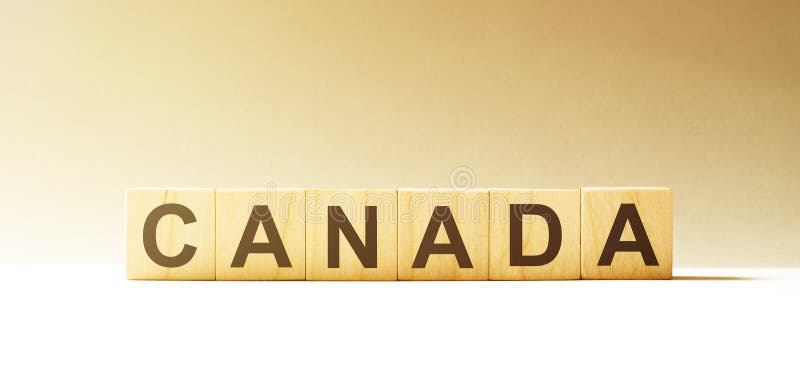 Word CANADA Made with Wood Building Blocks Stock Image - Image of ...