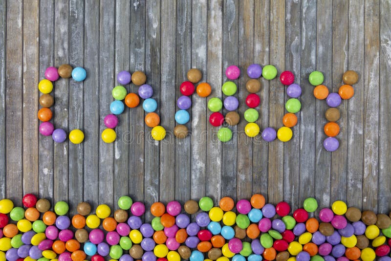 Colourful Candy Text stock photo. Image of valentine - 216942896