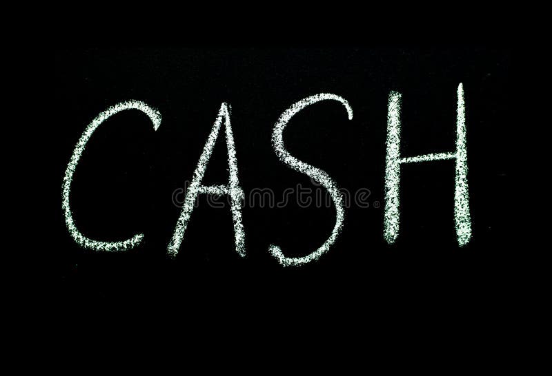 Word `cash` Written on Blackboard Stock Image - Image of success ...