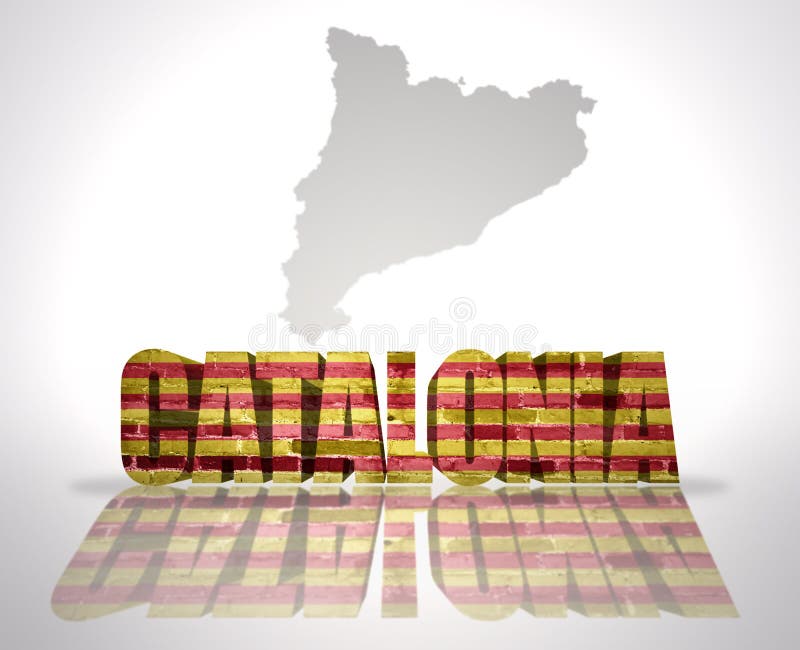 Word Catalonia on a Map Background Stock Image - Image of standard ...