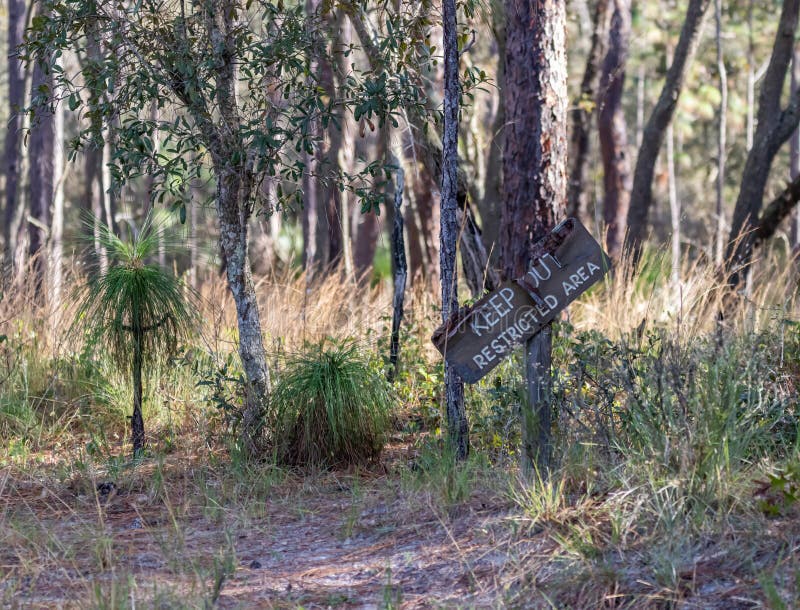 Word of Caution Keep Out of Restricted Areas Stock Image - Image of ...