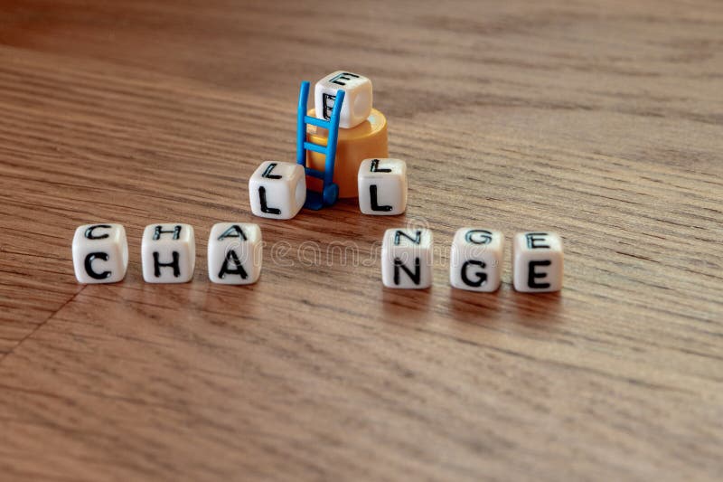 Word Challenge Creating New Change Wooden Background Stock Photos ...