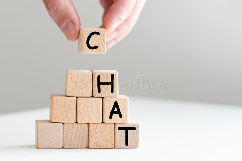 Word Chat on Board Game Square Plastic Tile Pieces, Isolated on a White ...