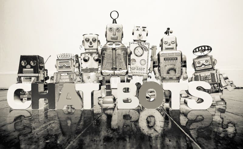 The Word CHAT BOTS with Vintage Solarized Monochrome Stock Image ...