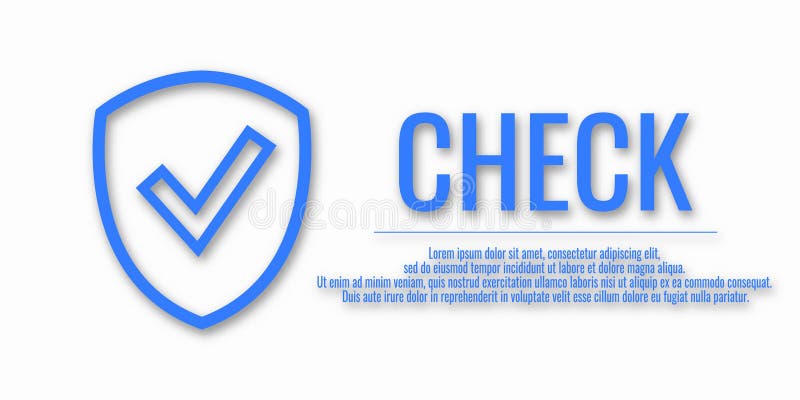 Word CHECK. Banner Shield Check Mark Icon. Place for Your Text. Cope ...