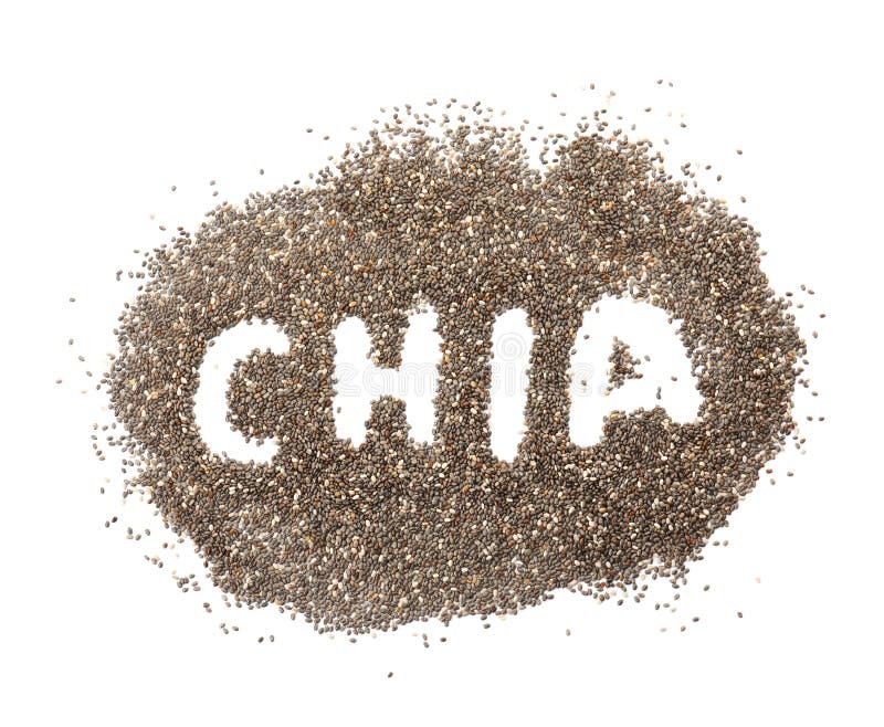 Word CHIA Written in Pile of Seeds on White Background Stock Photo ...
