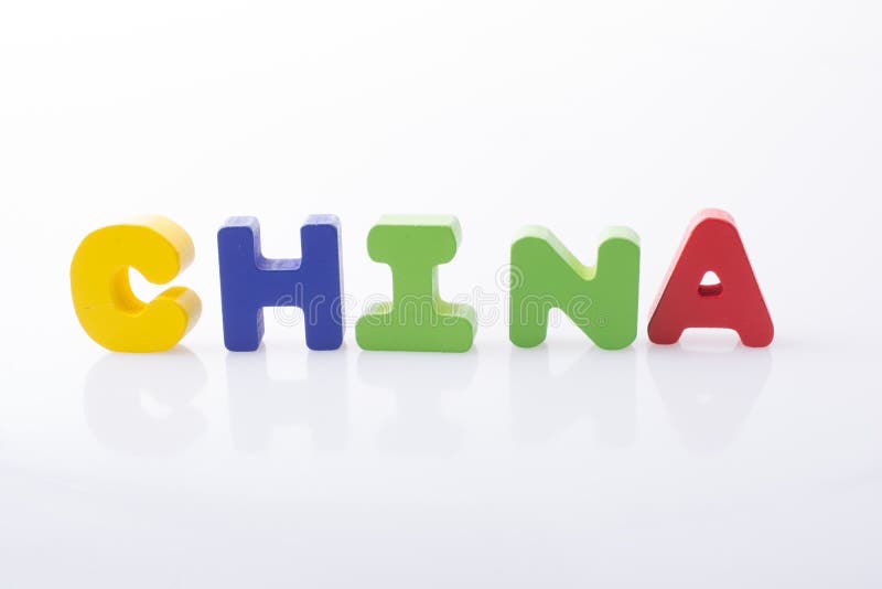 The Word China Written with Letter Blocks Stock Image - Image of flag ...