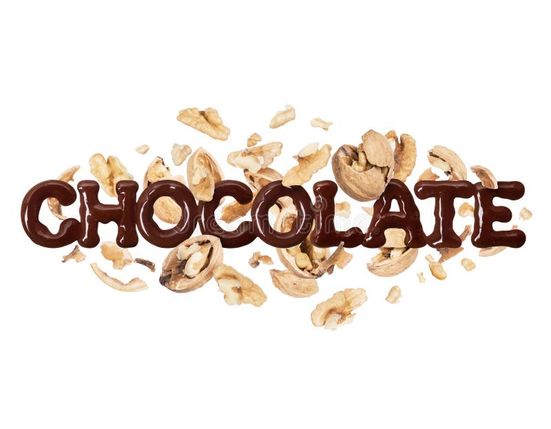 The Word Chocolate Written by Liquid Chocolate on White Background ...