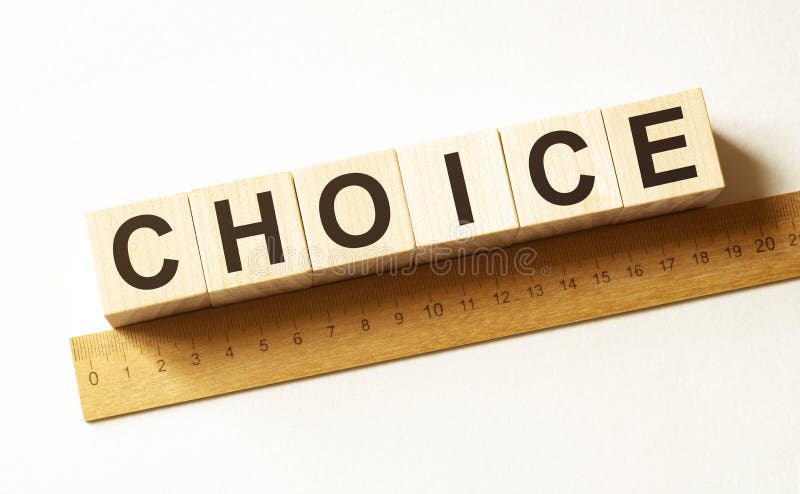 Word CHOICE Made with Wood Building Blocks Stock Image - Image of ...
