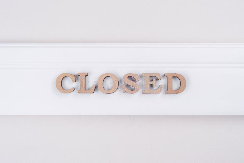 Word Closed, Abstract Wooden Letters, a White Background Stock Photo ...