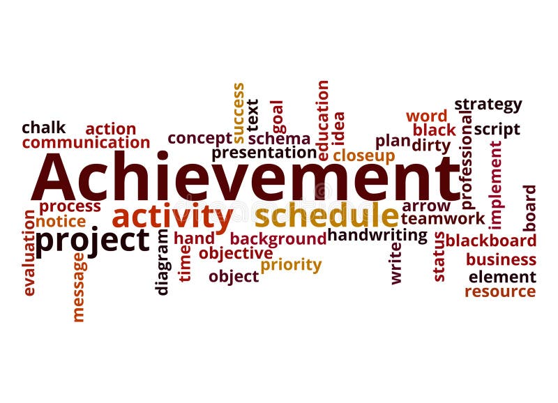 Word Cloud with ACHIEVEMENT Concept Stock Image - Image of object ...