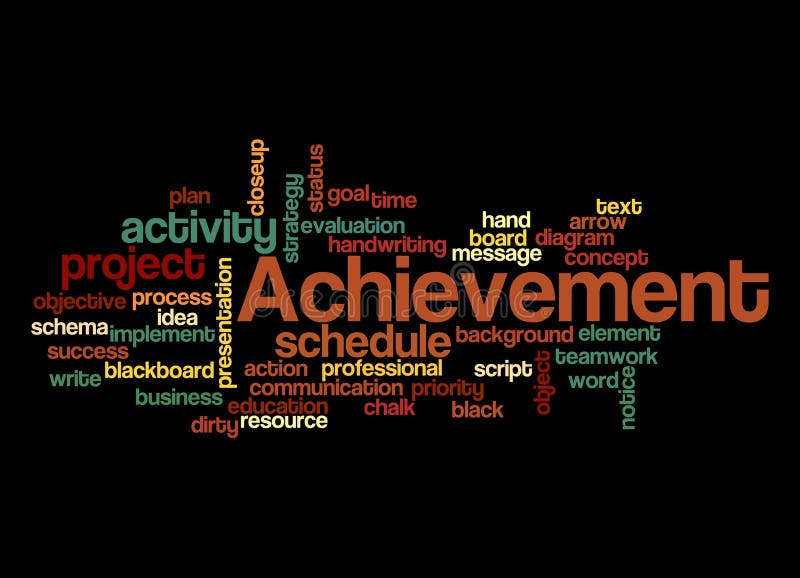 Word Cloud with ACHIEVEMENT Concept Stock Image - Image of activity ...