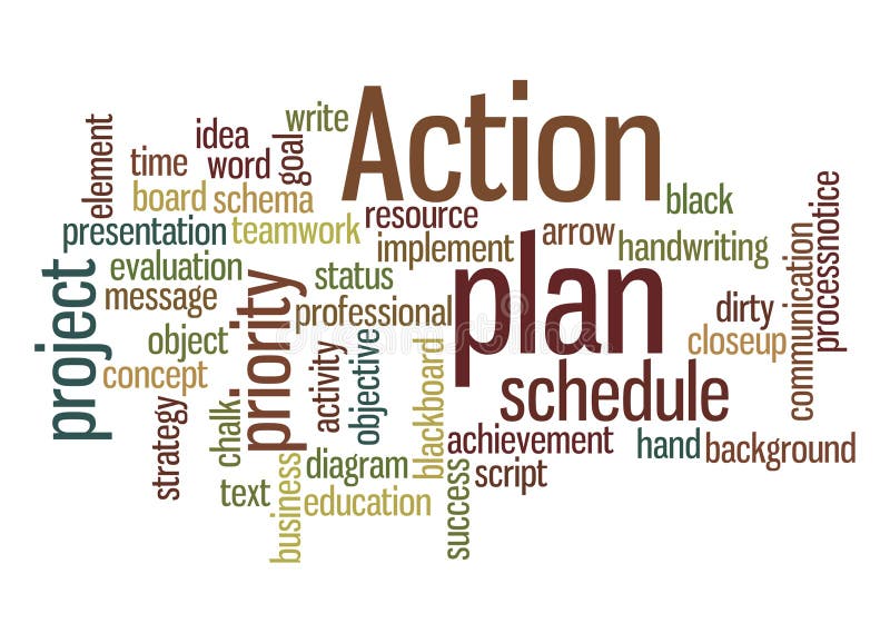 Word Cloud with ACTION PLAN Concept Stock Illustration - Illustration ...