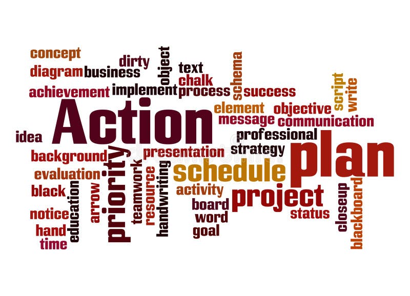 Word Cloud with ACTION PLAN Concept Stock Illustration - Illustration ...