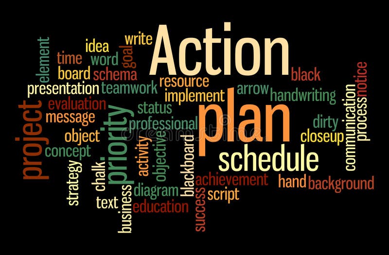 Word Cloud with ACTION PLAN Concept Stock Illustration - Illustration ...