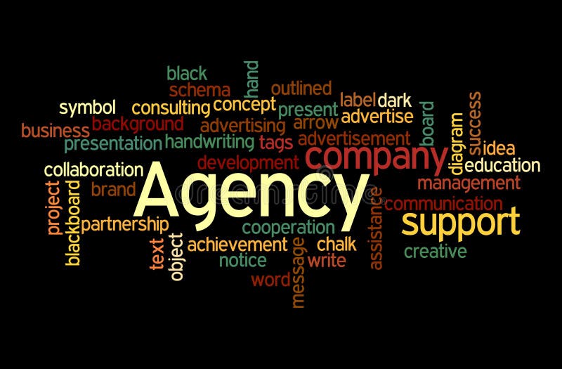 Word Cloud with AGENCY Concept Stock Illustration - Illustration of ...