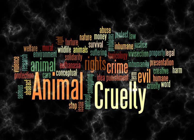 Word Cloud with ANIMAL CRUELTY Concept Create with Text only Stock ...