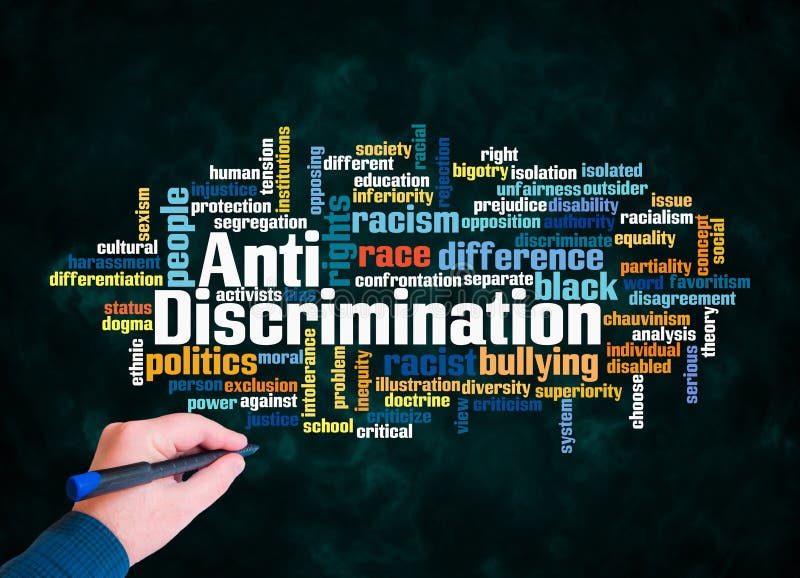 Word Cloud with ANTI DISCRIMINATION Concept Create with Text only Stock ...