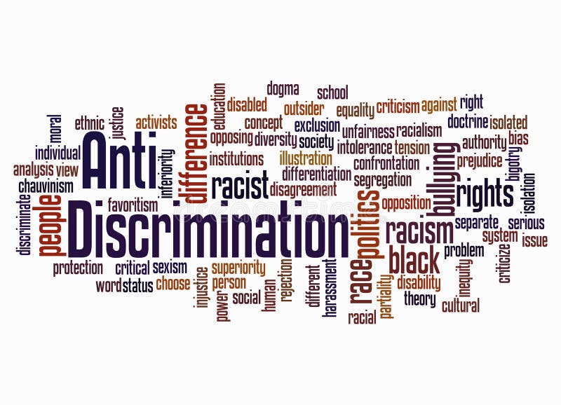 Word Cloud with ANTI DISCRIMINATION Concept, Isolated on a White ...