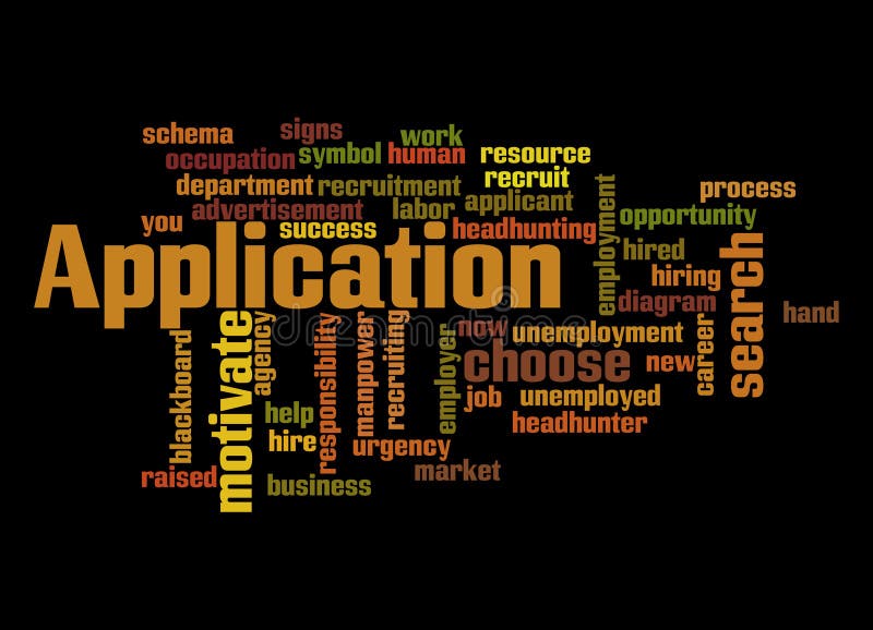 Word Cloud with APPLICATION Concept Stock Illustration - Illustration ...