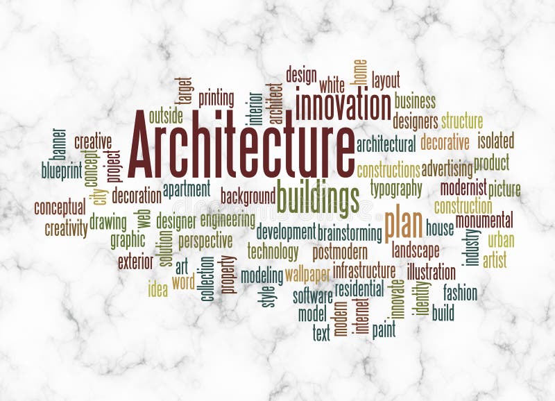 Word Cloud with ARCHITECTURE Concept Create with Text only Stock ...