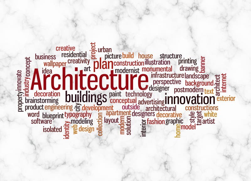 Word Cloud with ARCHITECTURE Concept Create with Text only Stock ...