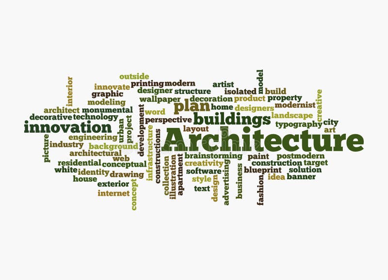 Word Cloud with ARCHITECTURE Concept, Isolated on a White Background ...