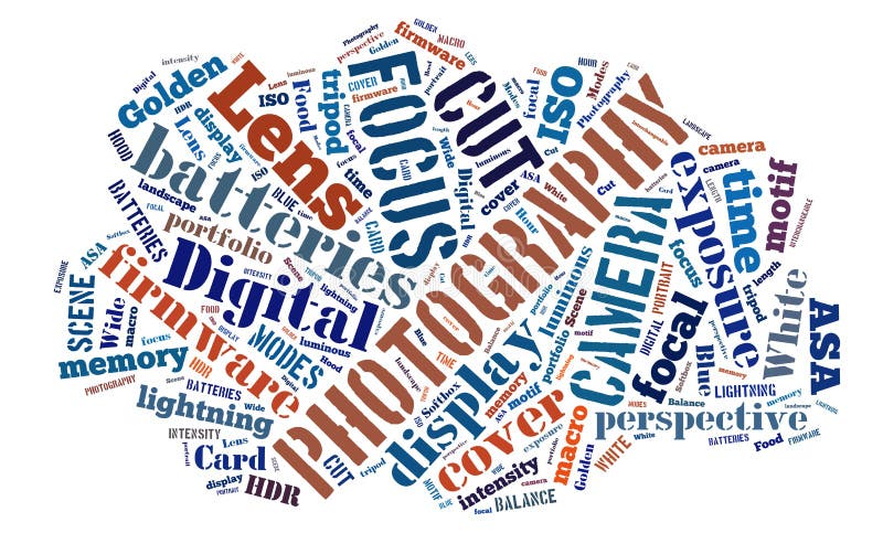 Word Cloud Around Photography Stock Illustration - Illustration of ...