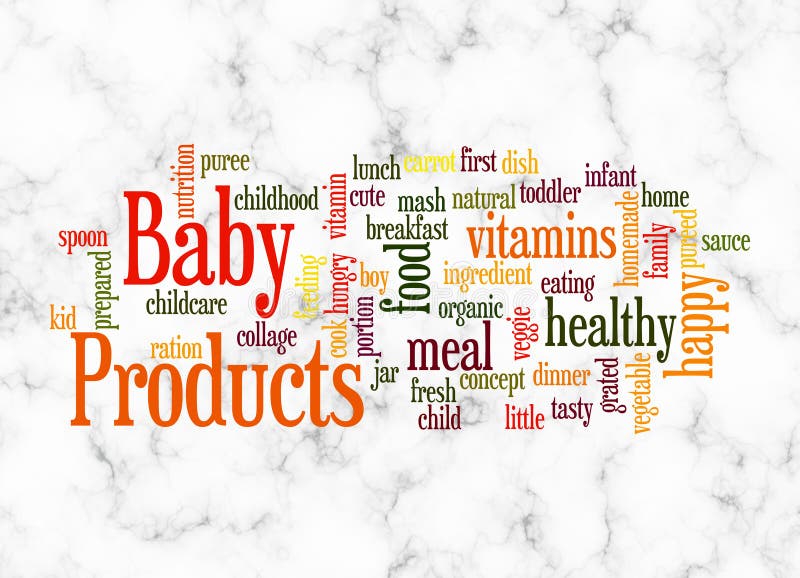 Word Cloud with BABY PRODUCTS Concept Create with Text only Stock ...