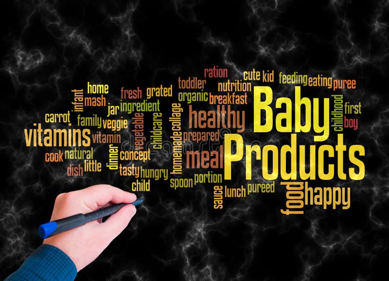 Word Cloud with BABY PRODUCTS Concept Create with Text only Stock Image ...