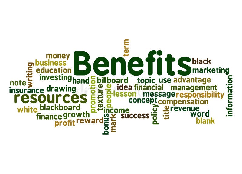 Word Cloud with BENEFITS Concept Stock Illustration - Illustration of ...