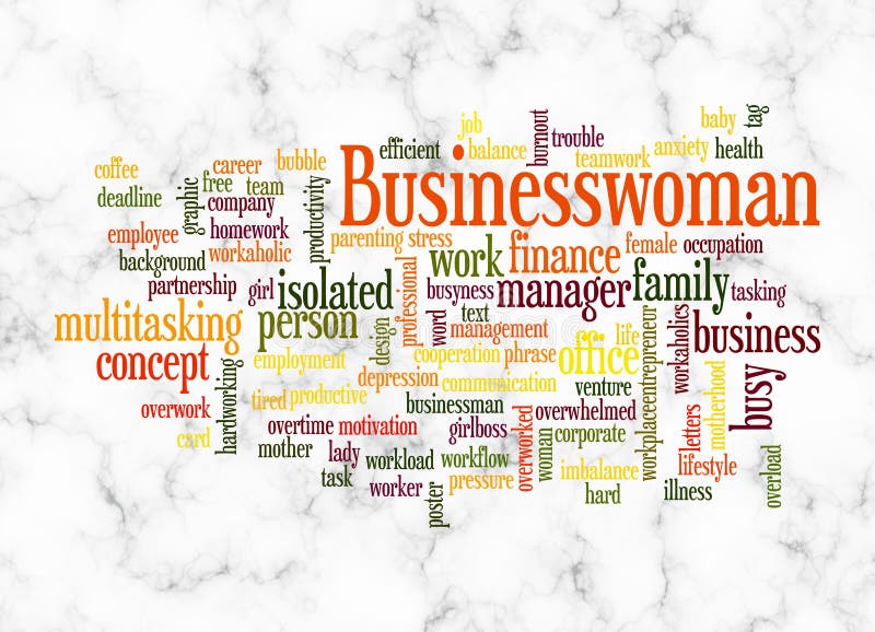 Word Cloud with BUSINESSWOMAN Concept Create with Text only Stock ...