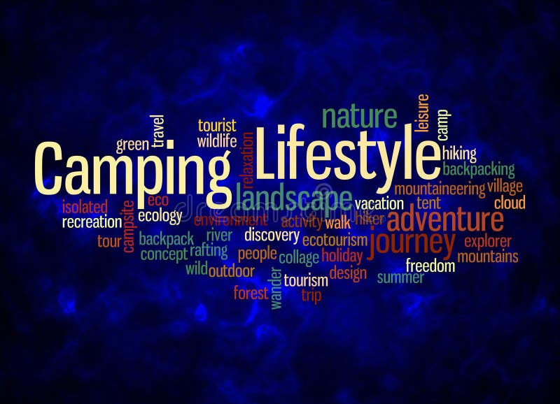 Word Cloud with CAMPING LIFESTYLE Concept Create with Text only Stock ...