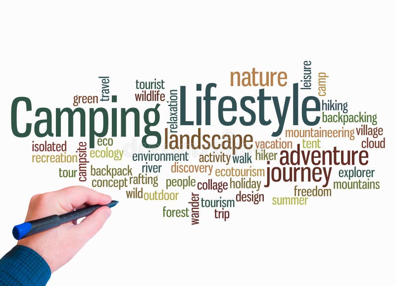 Word Cloud with CAMPING LIFESTYLE Concept Create with Text only Stock ...