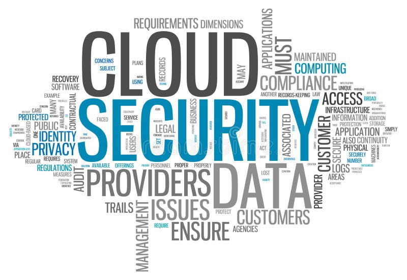 Word Cloud Cloud Security stock illustration. Illustration of ...