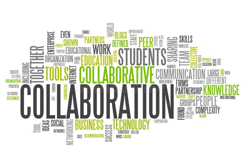 Word Cloud Collaboration stock illustration. Illustration of projects ...