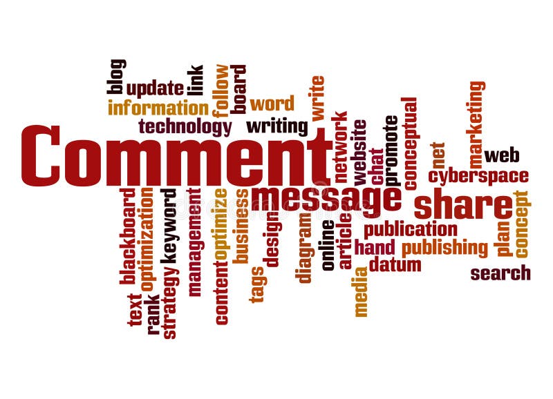 Word Cloud with COMMENT Concept Stock Photo - Image of message ...