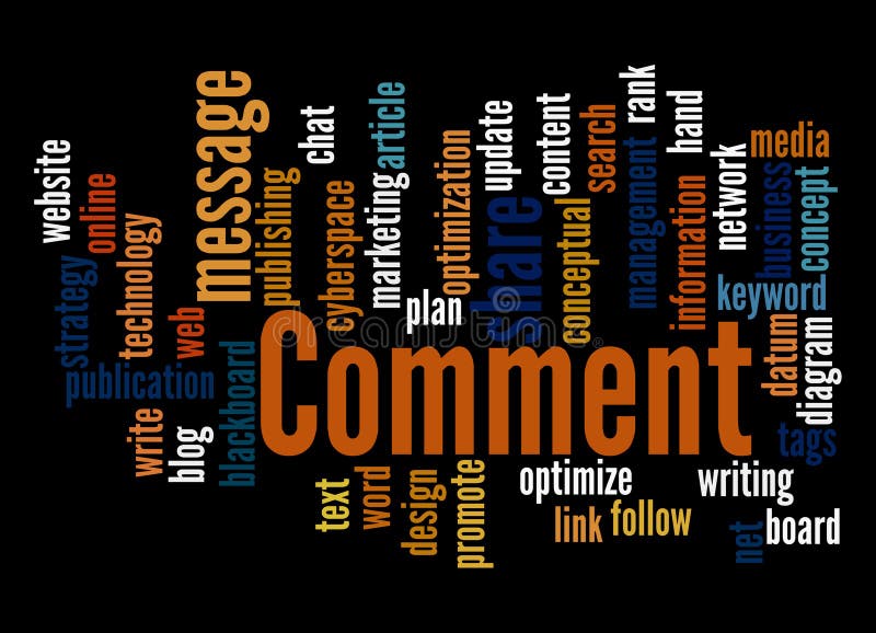 Word Cloud with COMMENT Concept Stock Illustration - Illustration of ...