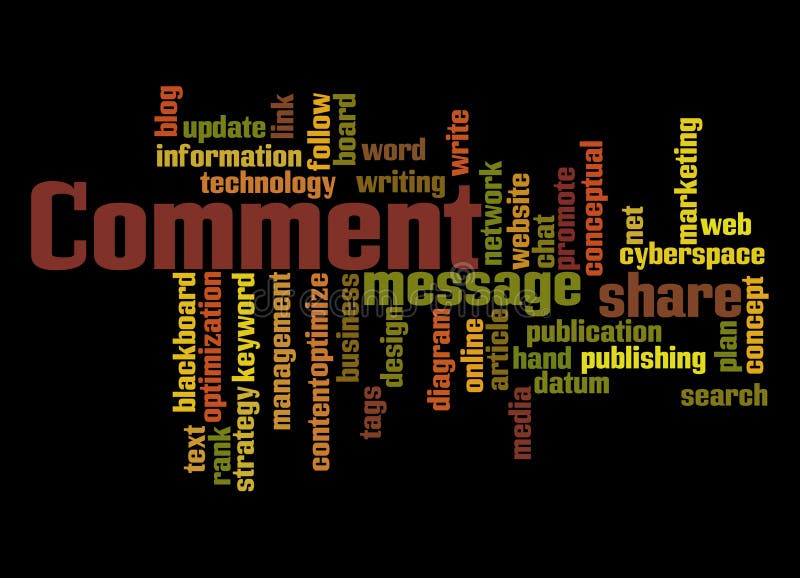Word Cloud with COMMENT Concept Stock Illustration - Illustration of ...