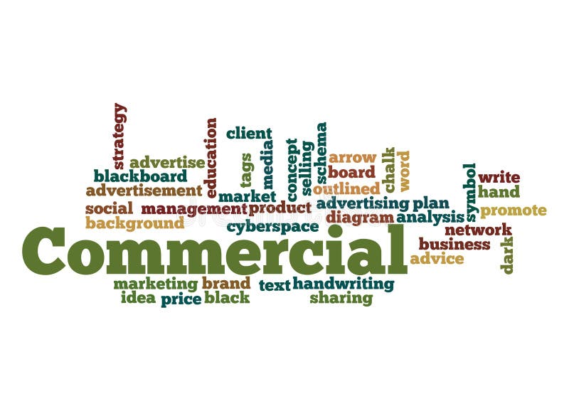 Word Cloud with COMMERCIAL Concept Stock Illustration - Illustration of ...