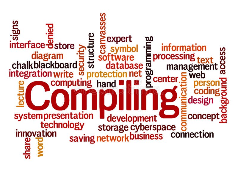 Word Cloud with COMPILING Concept Stock Illustration - Illustration of ...