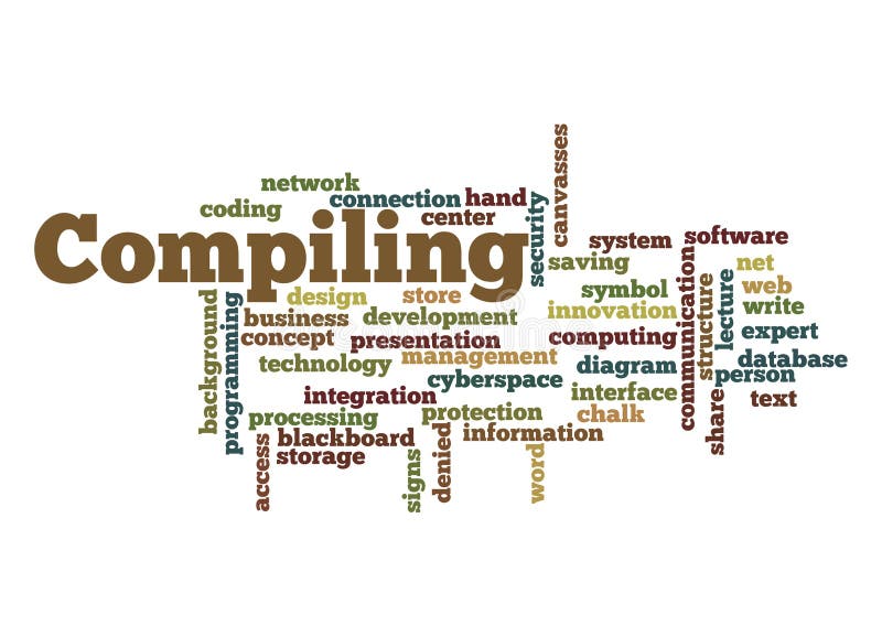 Word Cloud with COMPILING Concept Stock Photo - Image of information ...