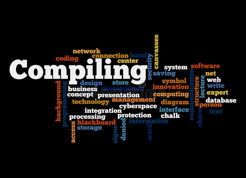 Word Cloud with COMPILING Concept Stock Illustration - Illustration of ...